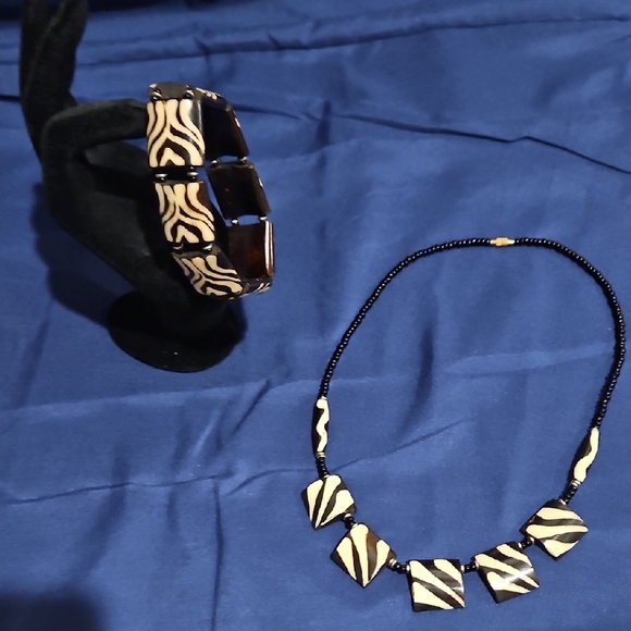 Fashion Jewelry | Jewelry | Zebra Pattern Jewelry Set Black And Cream ...